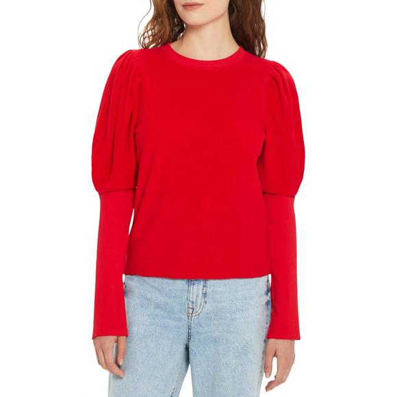 GOLDIE TEES | Tops | New Goldie Tees Puff Sleeve Sweatshirt In Red ...